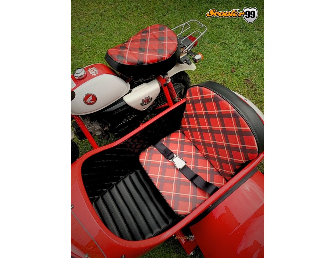 Sidecar Kit for Honda Monkey – Red & White Classic Edition | Scooter99