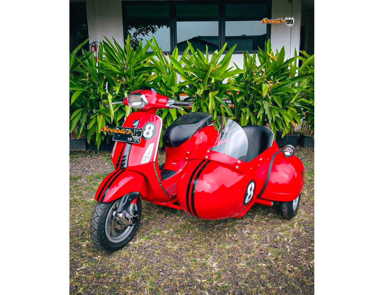 Sidecar Kit for Vespa – Red Edition | Scooter99