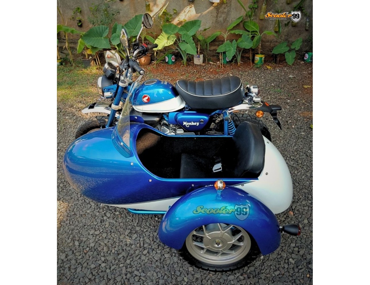 Honda Monkey Sidecar Blue Metallic Edition | Custom Fiberglass Sidecar ...