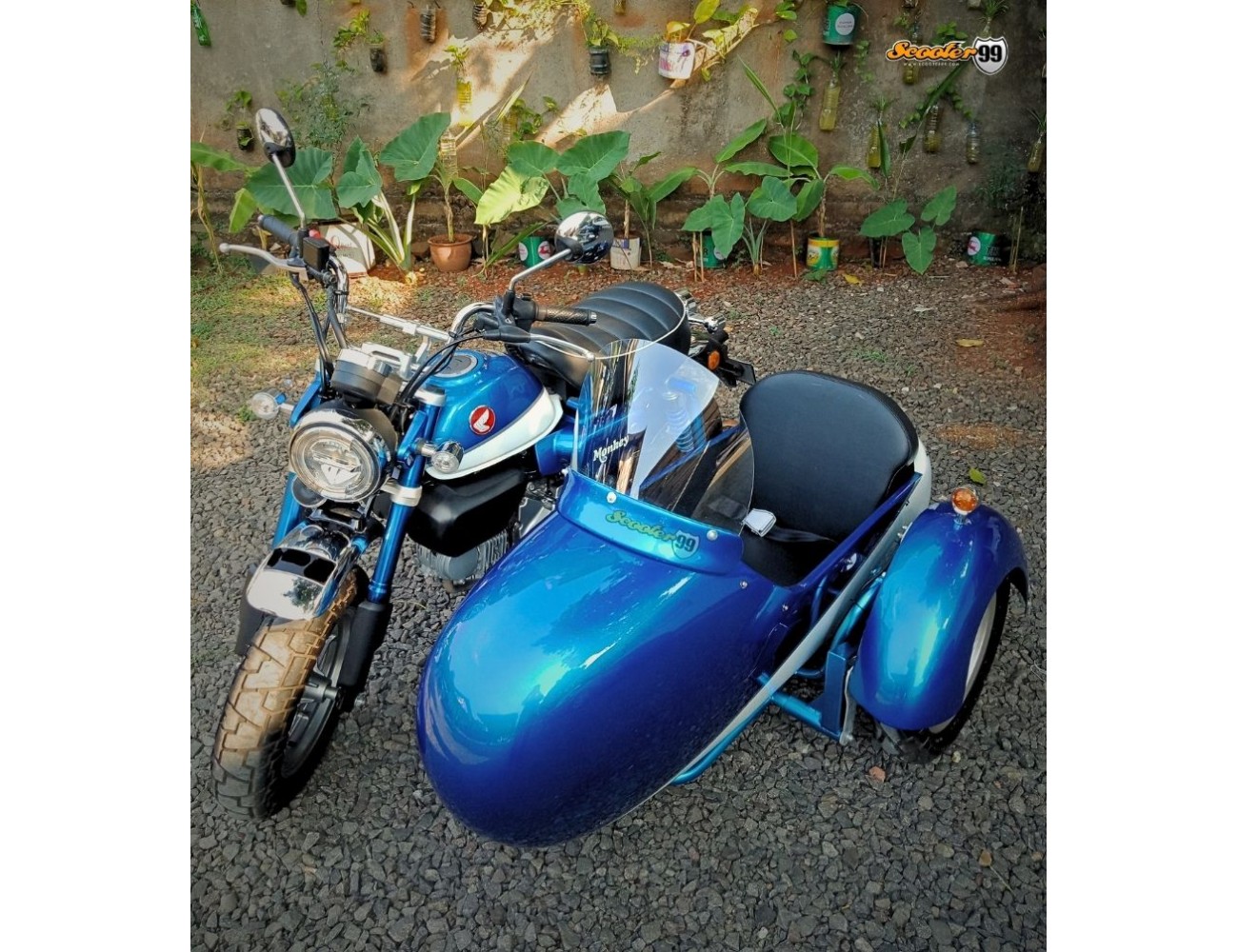 Honda Monkey Sidecar Blue Metallic Edition | Custom Fiberglass Sidecar ...