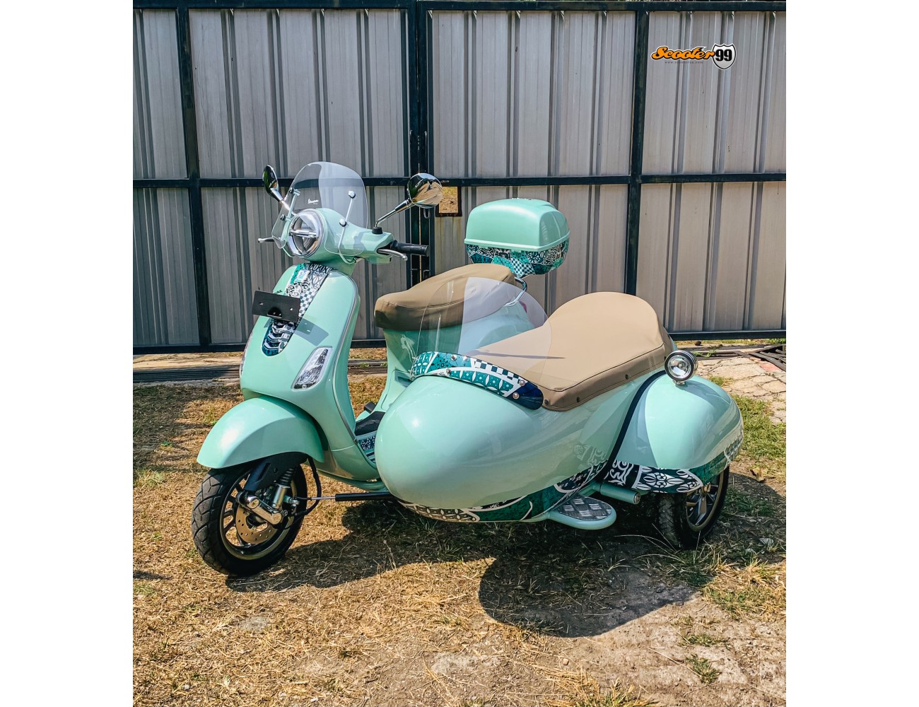 Sidecar Kit – Batik Edition | Vintage Mint Green Sidecar with Batik ...