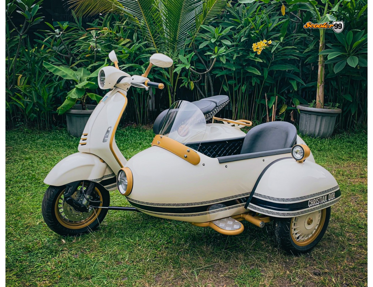 Dior Edition Sidecar Kit – Luxury Vintage Sidecar for Scooters | Scooter99