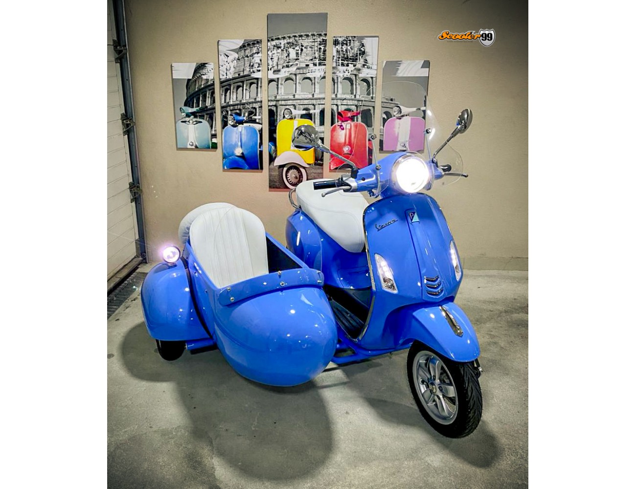 Sidecar Kit for Vespa – Sky Blue Edition | Scooter99