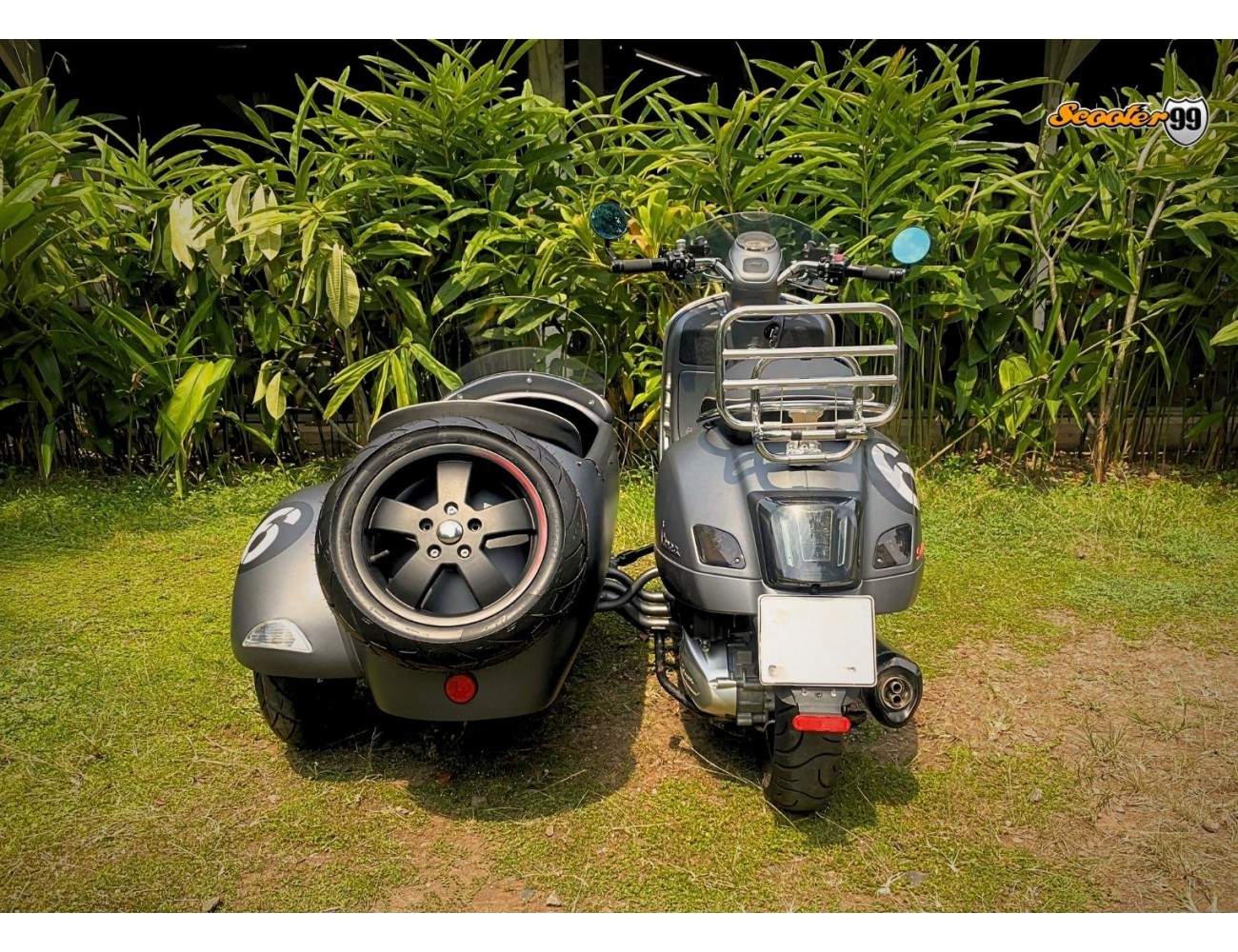 Sidecar Kit Matte Grey Racing Edition | Scooter99 Handcrafted Vespa Sidecar