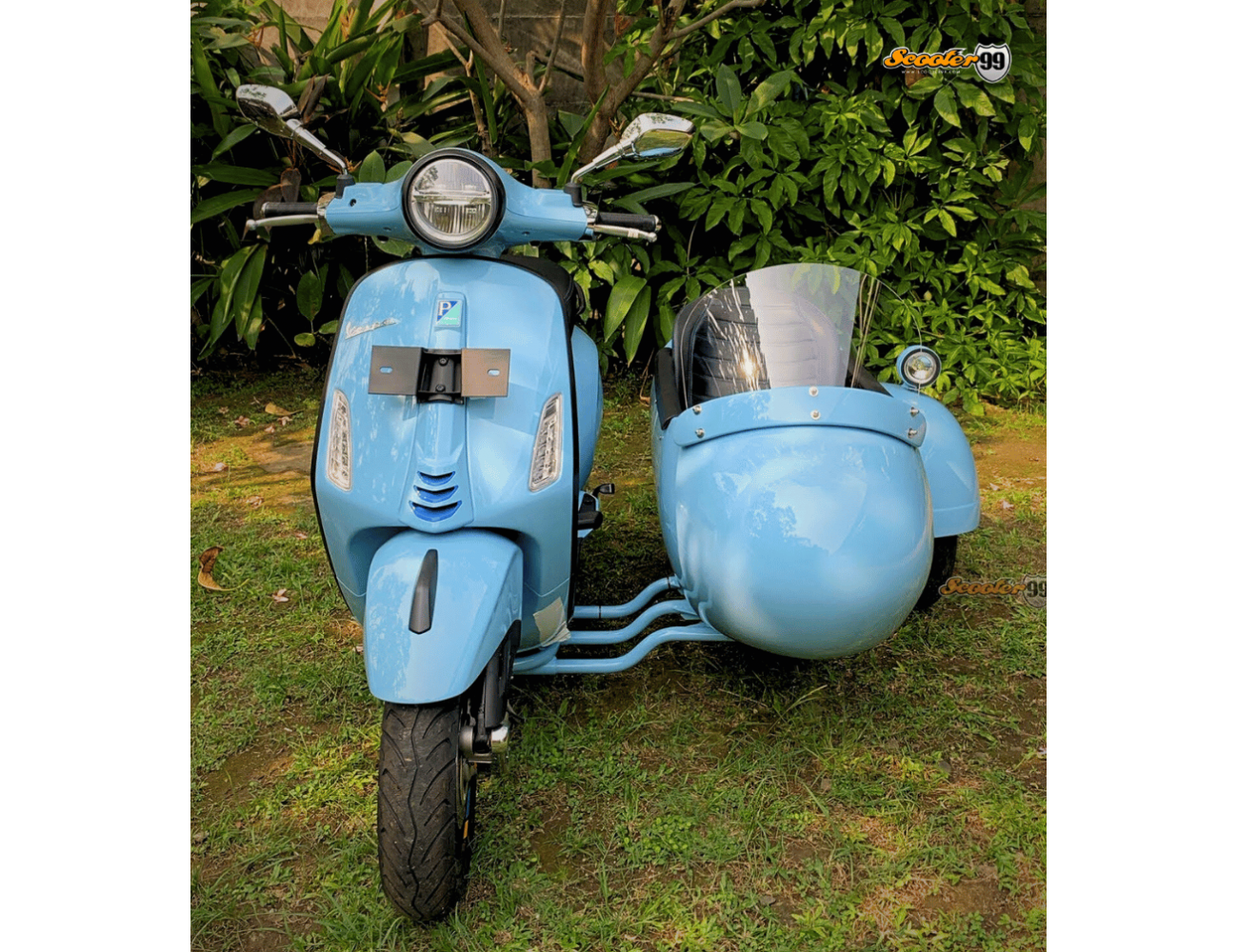 Sidecar Kit for Vespa – Baby Blue Classic Edition | Retro Fiberglass ...