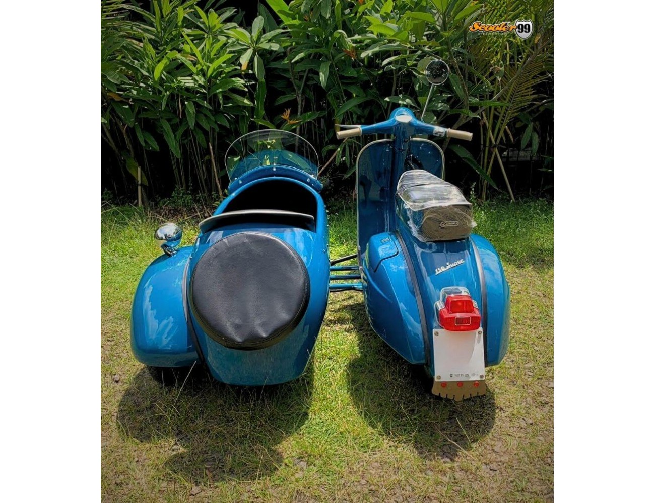 Sidecar for Vespa Classic – Deep Blue Vintage Edition | Scooter99