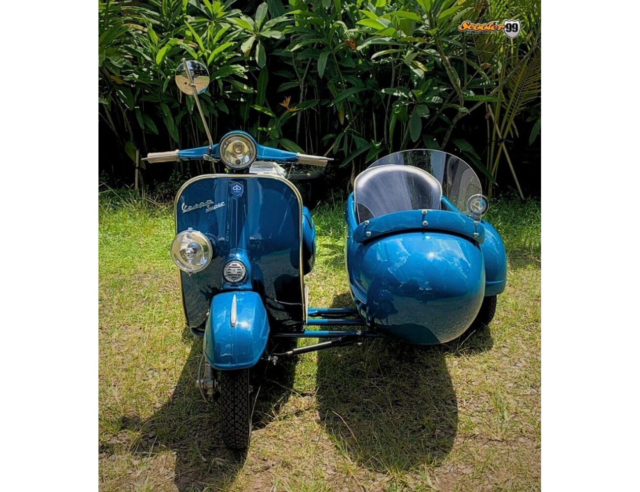Sidecar for Vespa Classic – Deep Blue Vintage Edition | Scooter99